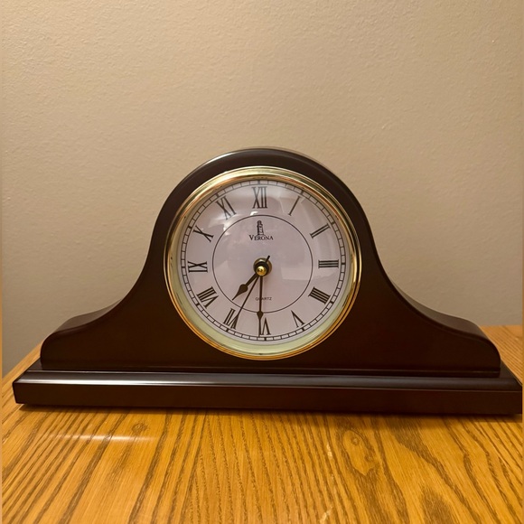 Accents | Wooden Mantel Clock Silent W Roman Numerals Wood Mantle Clock ...